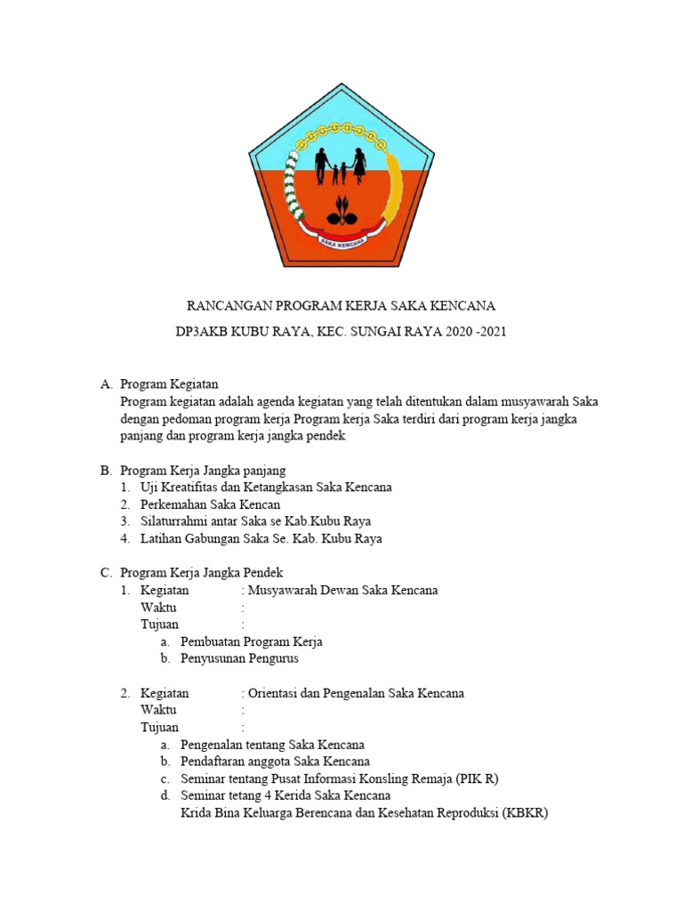 Rancangan Program Kerja Saka Kencana | PDF