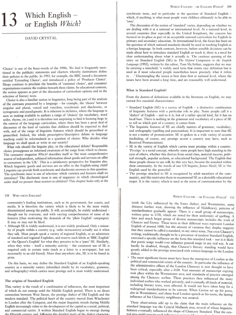 Standard English | PDF | English Language | Linguistics