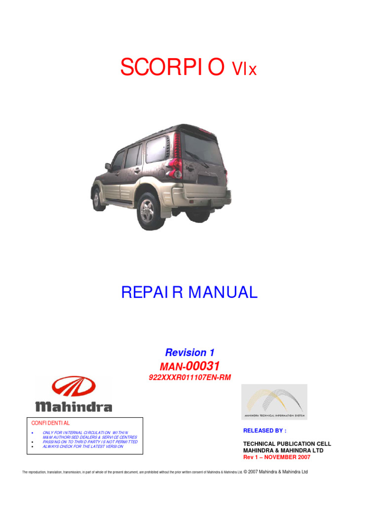MAN-00031-Scrorpio VLX Repair Manual Rev1 | PDF