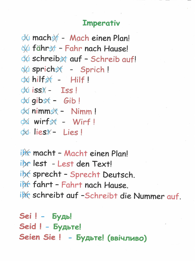 Imperativ S | PDF