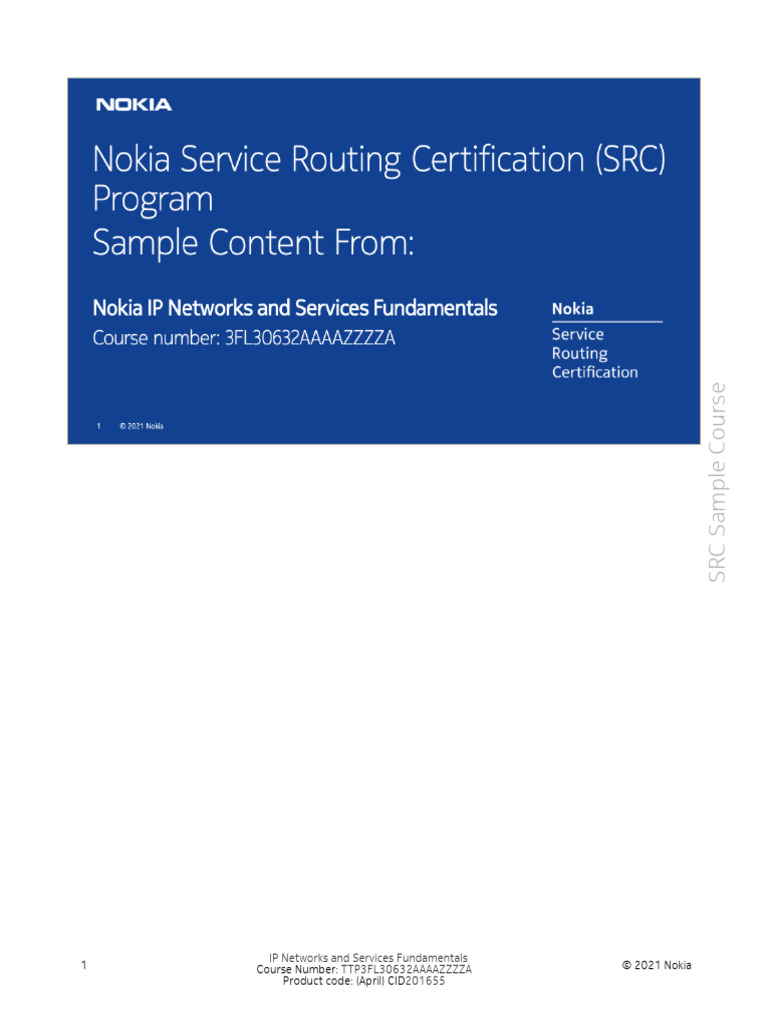 Nokia IP Networks and Services Fundamentals Sample Course Document en ...