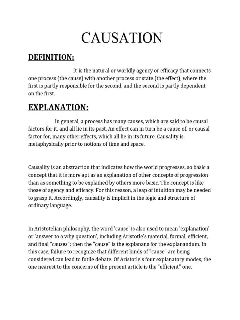 Causation | PDF | Philosophy