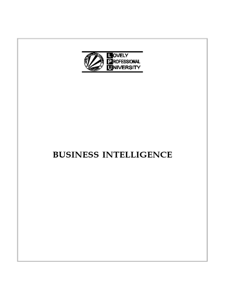 Business Intelligence Notes Pdf
