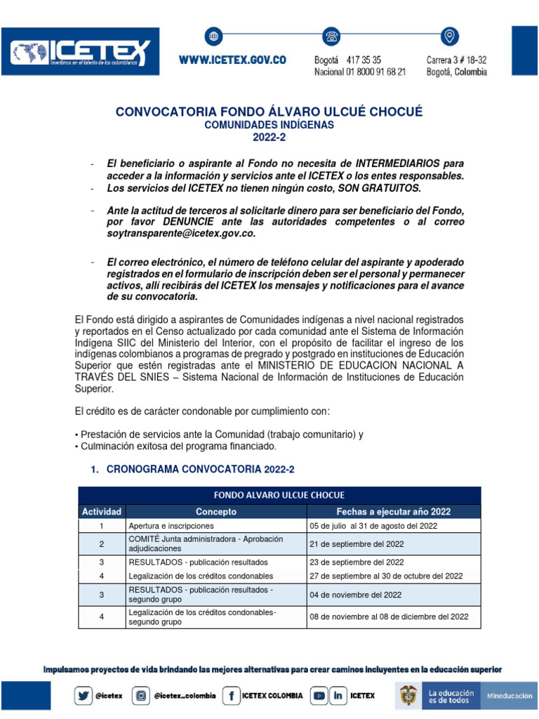Texto Convocatoria 2022 2 Alvaro Ulcue Chocue | PDF | Crecimiento ...