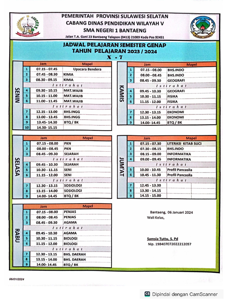 Roster Semester Genap TP.2023-2024 | PDF