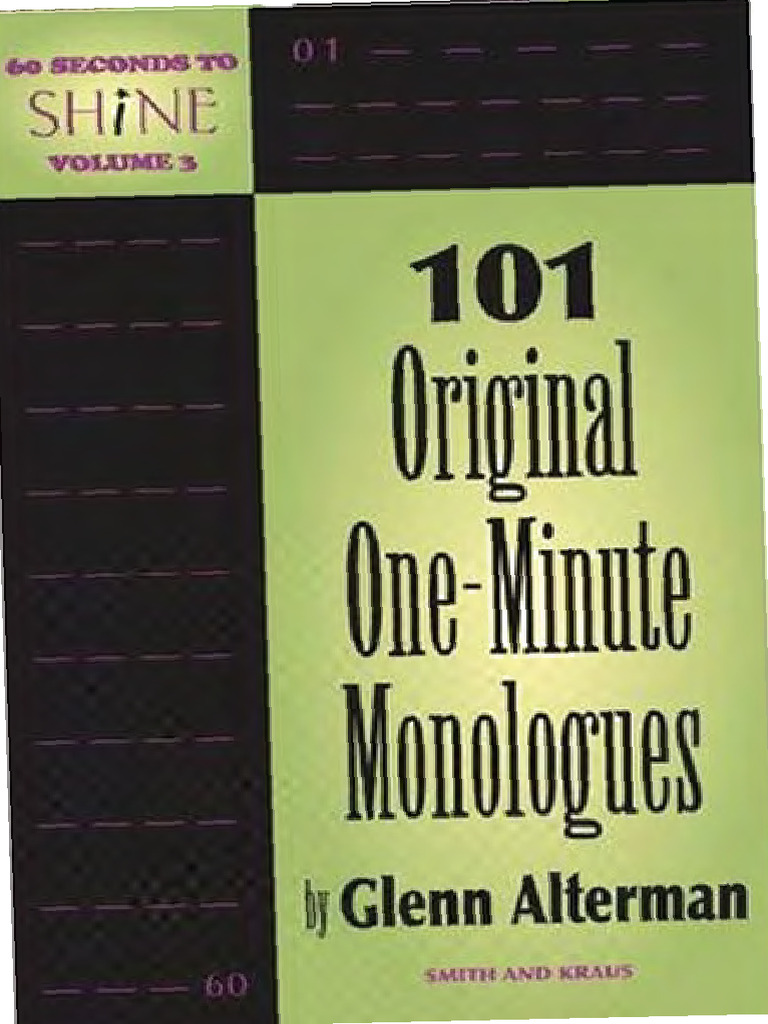 101 Original One-Minute Monologues-Alterman | PDF | Audition