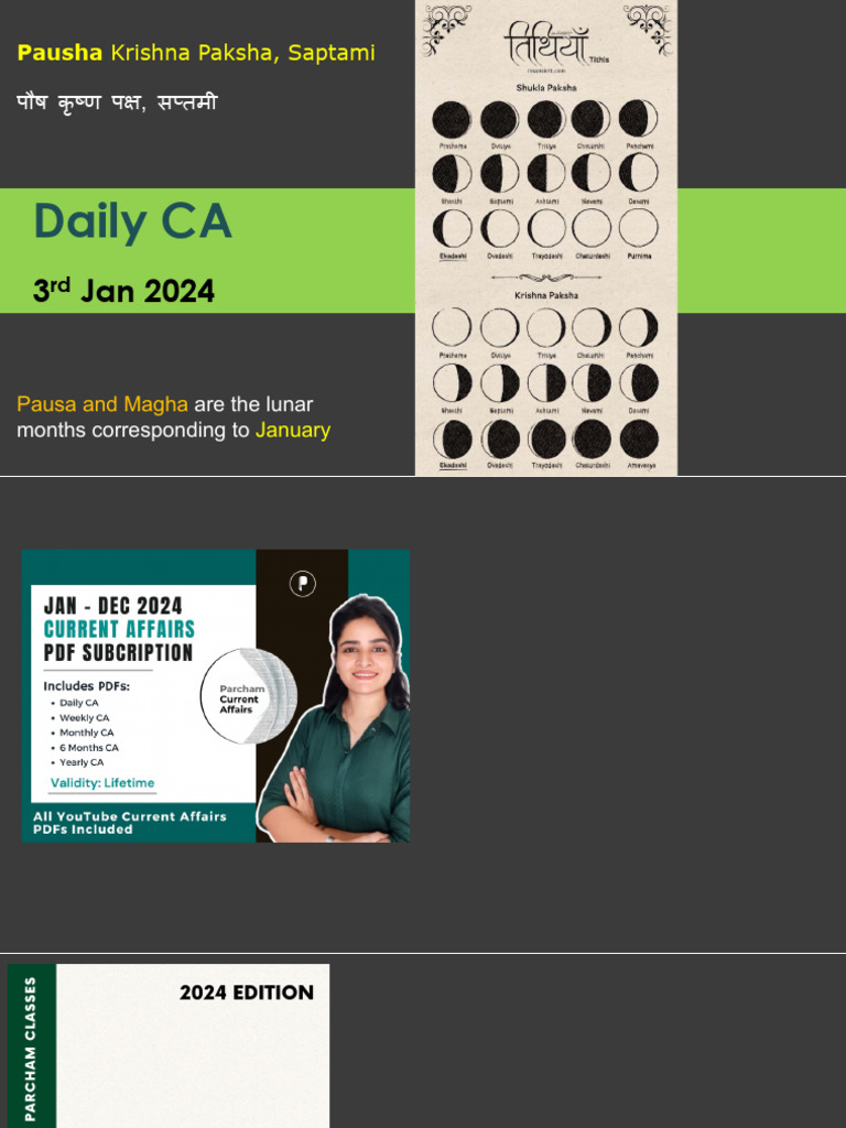 Daily CA: Pausha Krishna Paksha, Saptami | PDF | Pension