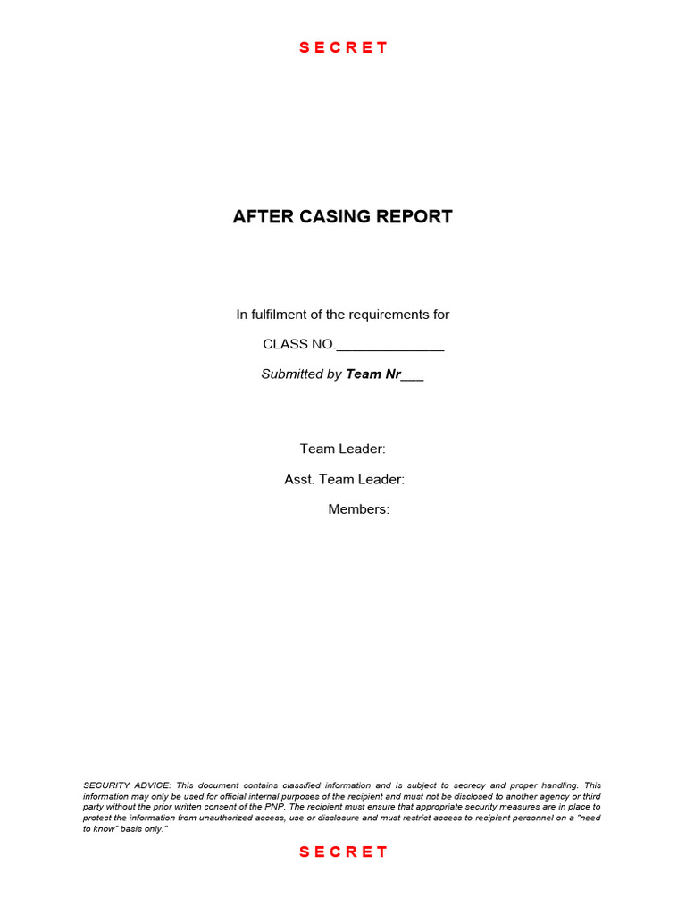Casing Report Template For ClanCom Activity | PDF