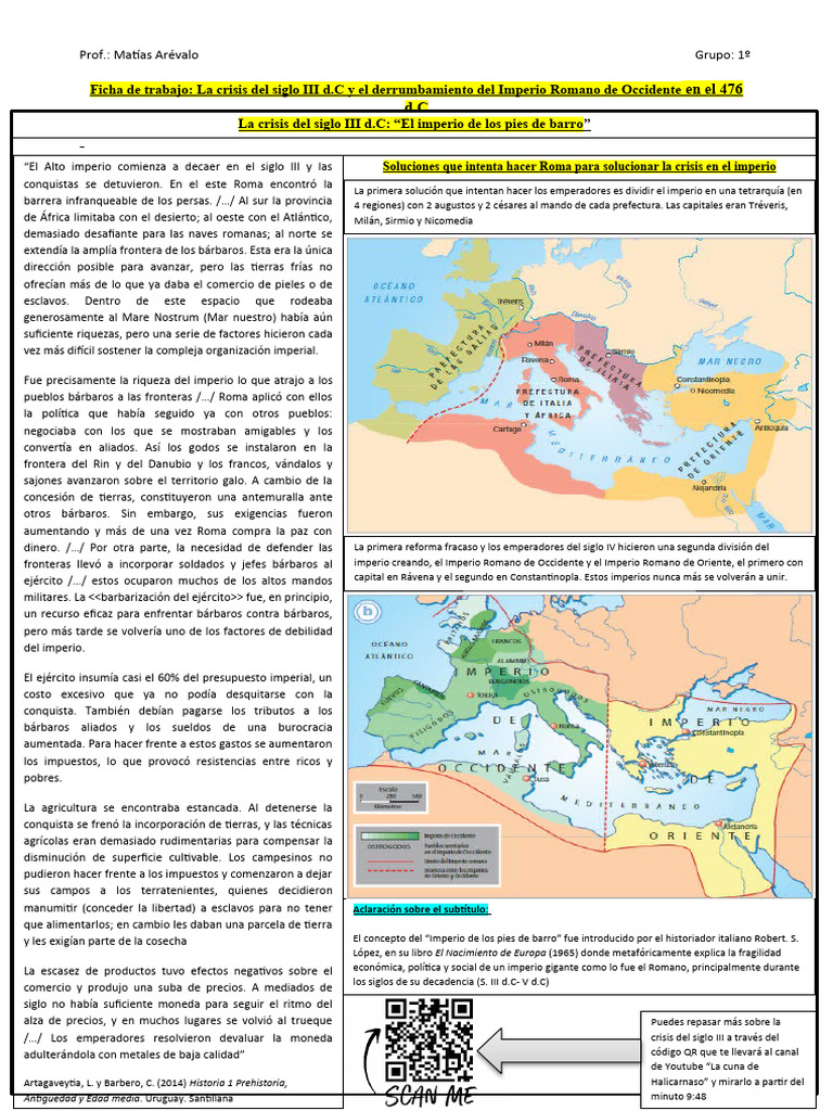 Ficha Crisis Del Siglo III, Caída de La Roma de Occidente e Inicios de ...