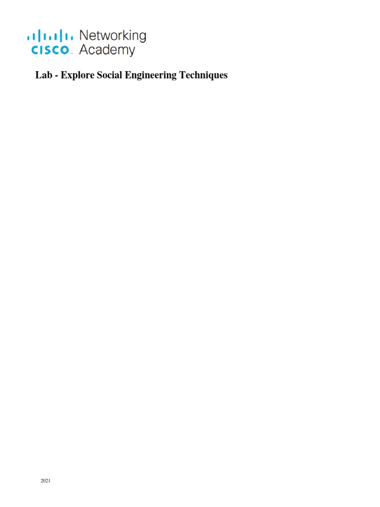 1.3.1.6 Lab - Explore Social Engineering-Techniques | PDF