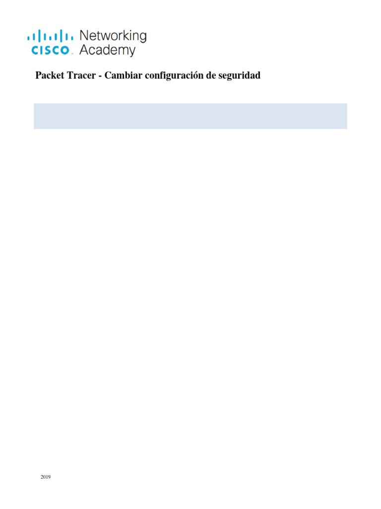 11 6 1 Packet Tracer Switch Security Configuration Pdf Conmutador