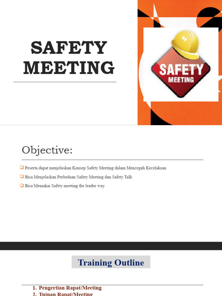 Safety Meeting Training | PDF
