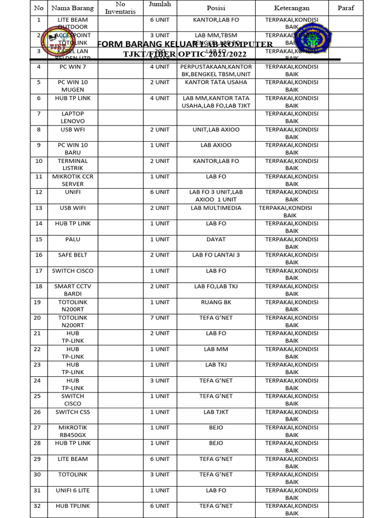 Form Barang Keluar | PDF