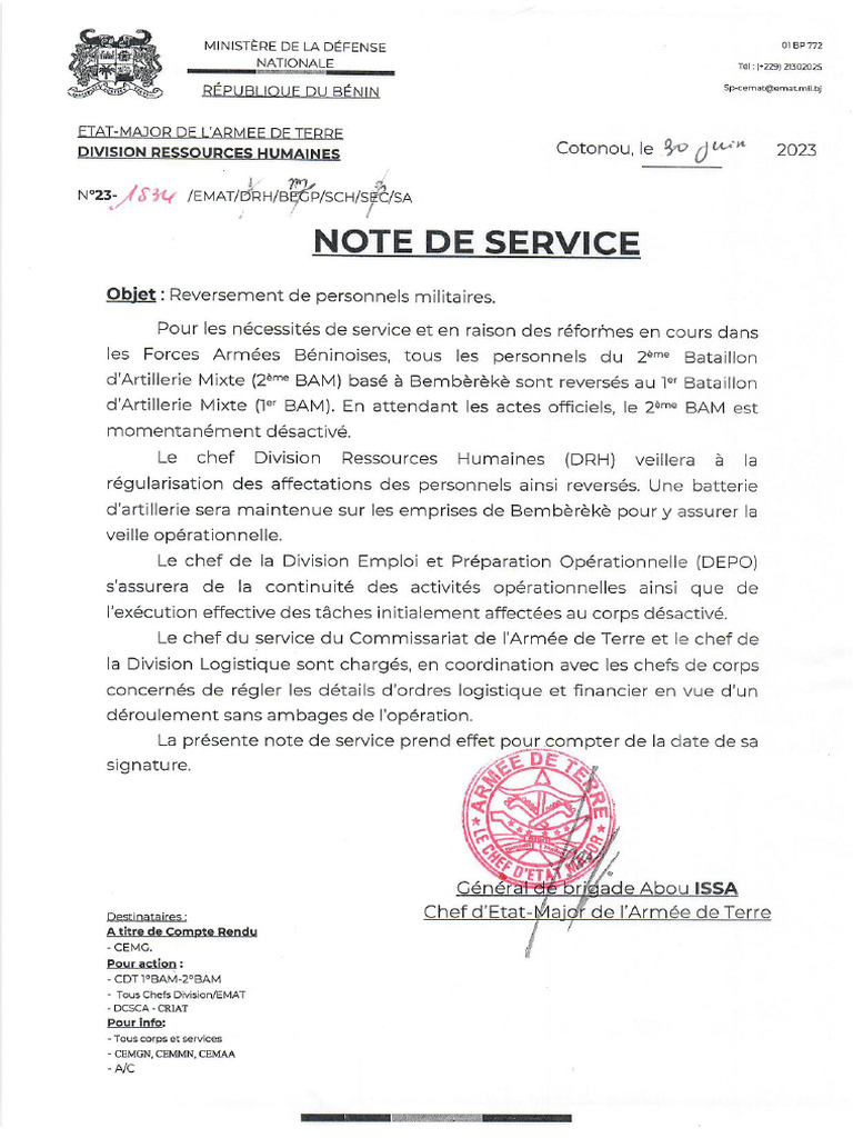 Reversement Personnels Du 2ème BAM Au 1er BAM | PDF