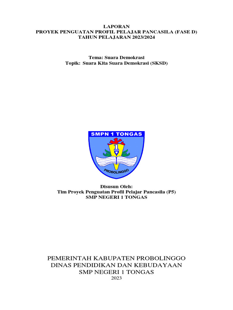 Laporan P5 Suara Demokrasi | PDF | Karier & Perkembangan