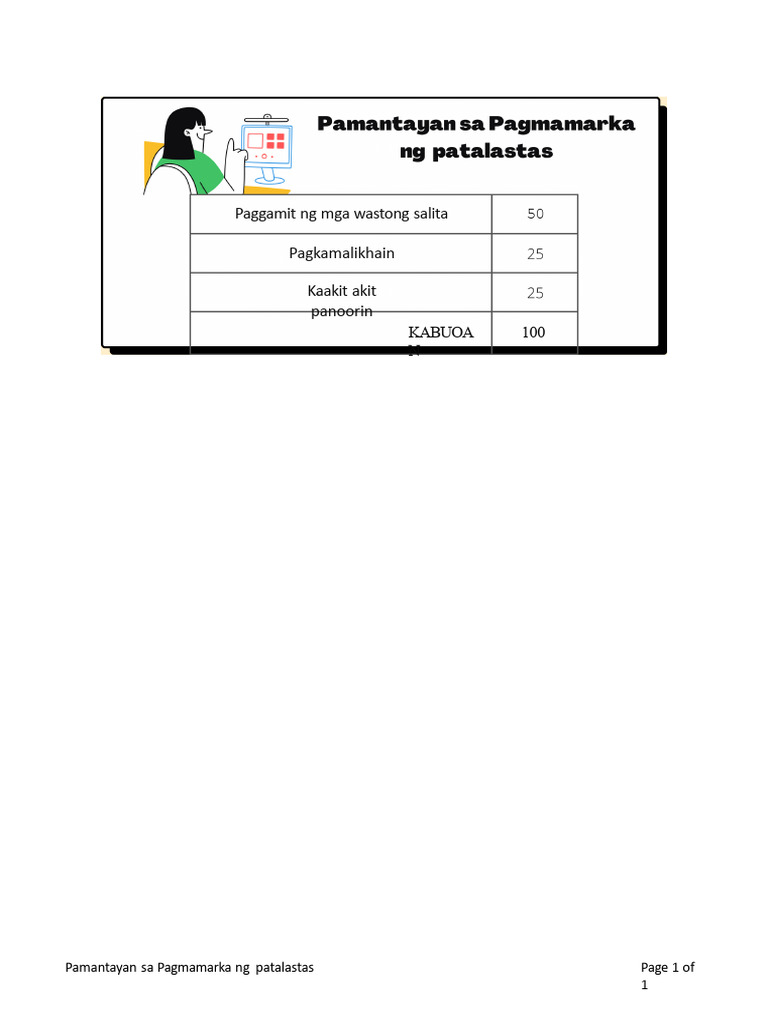 Pamantayan Sa Pagmamarka NG Patalastas | PDF