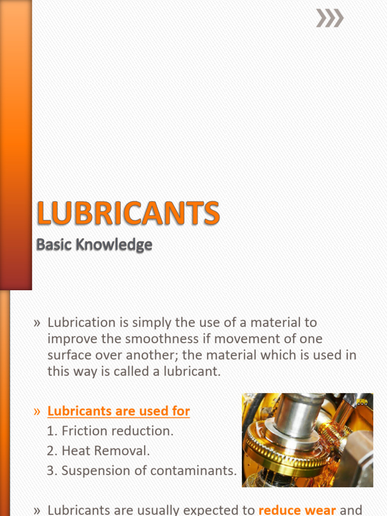 Types and Functions of Lubricants | PDF | Science & Mathematics ...