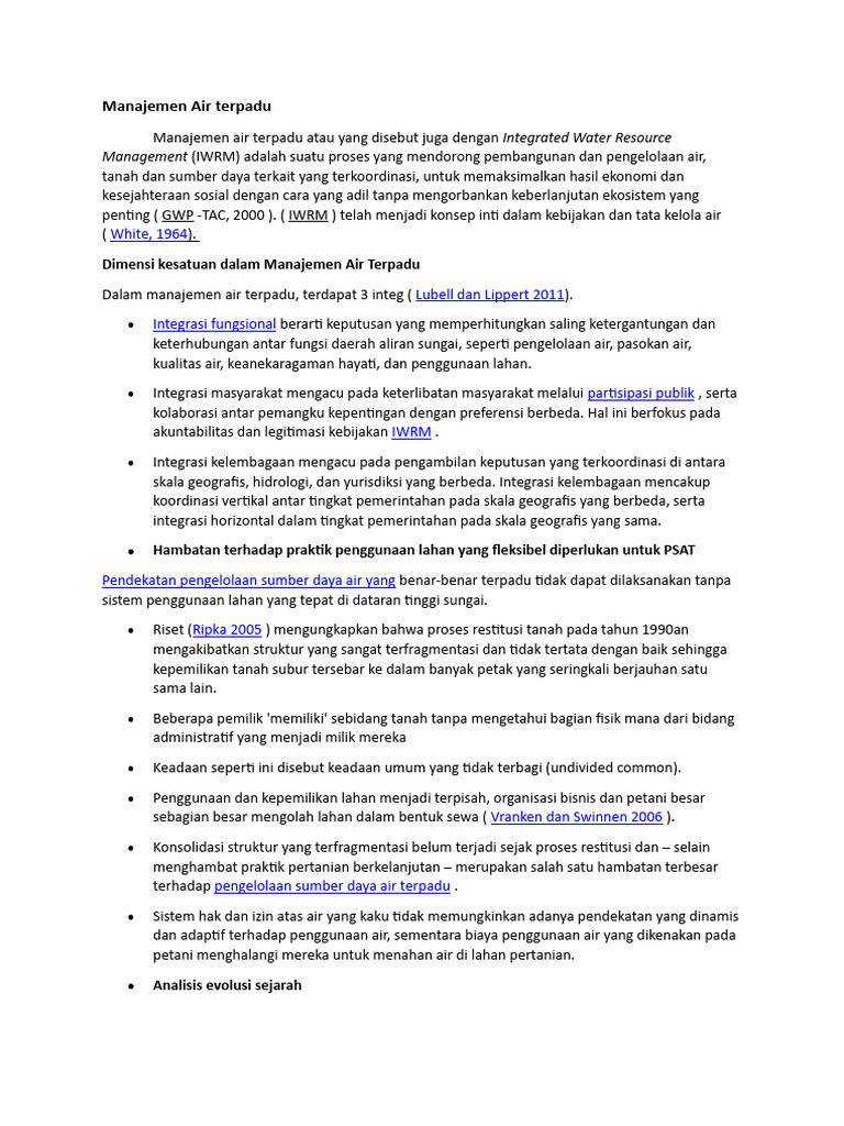 Manajemen Air Terpadu Konsep Materi | PDF