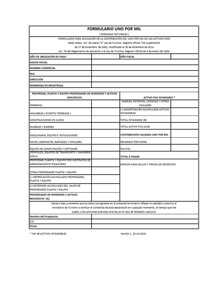 Formularios 1X1000 2019 - Am 051 Natural | PDF