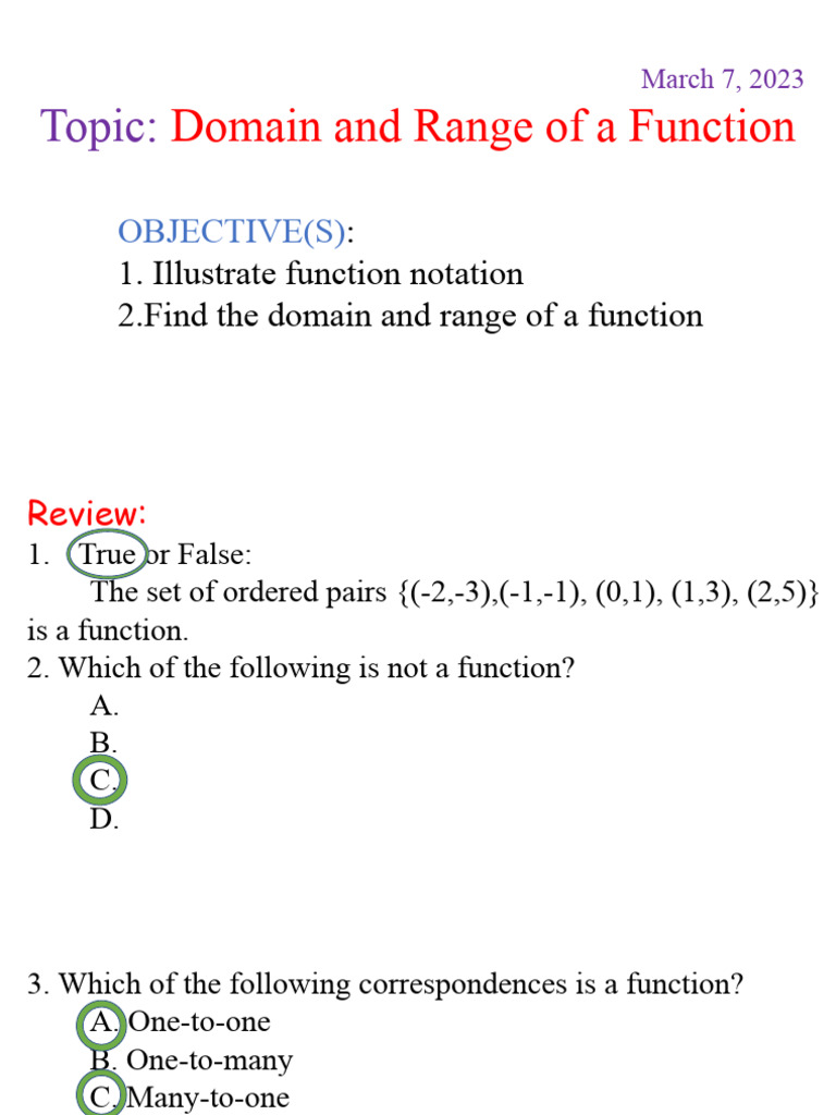 Domain and Range of A Function 1 | PDF | Function (Mathematics) | Theoretical Computer Science