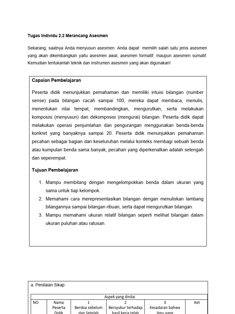 Tugas Individu 2.2. Menyusun Instrumen | PDF