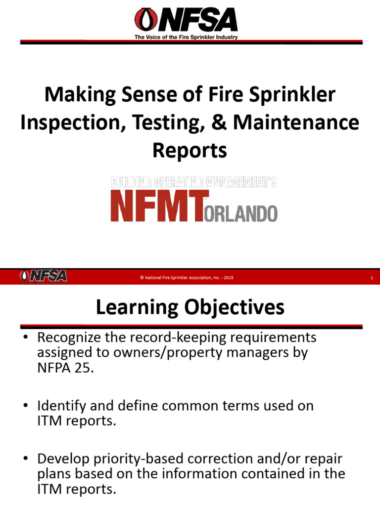 Itm Nfsa | PDF | Fire Sprinkler System