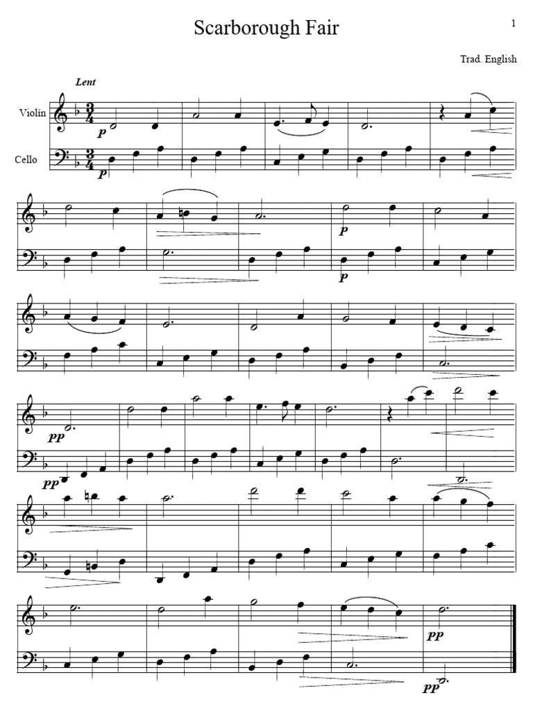 Scarborough Fair (Duo Violin Cello) | PDF