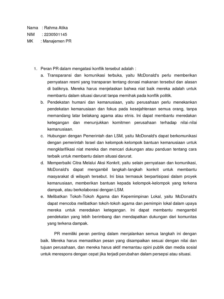 Manajemen PR Rahma | PDF