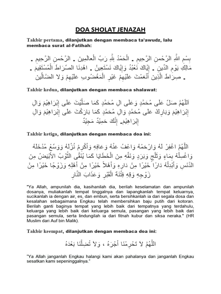Doa Sholat Jenazah Lengkap dan Panjang | PDF