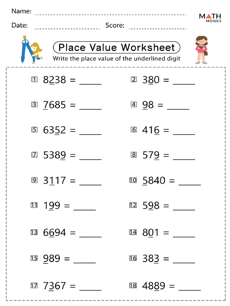 Identifying Place Value Worksheets | PDF