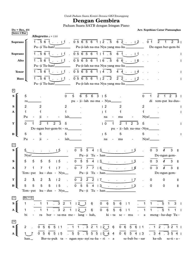 Dengan Gembira - Full Score | PDF
