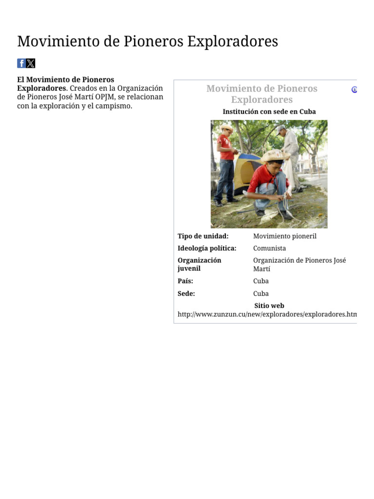 Movimiento de Pioneros Exploradores | PDF