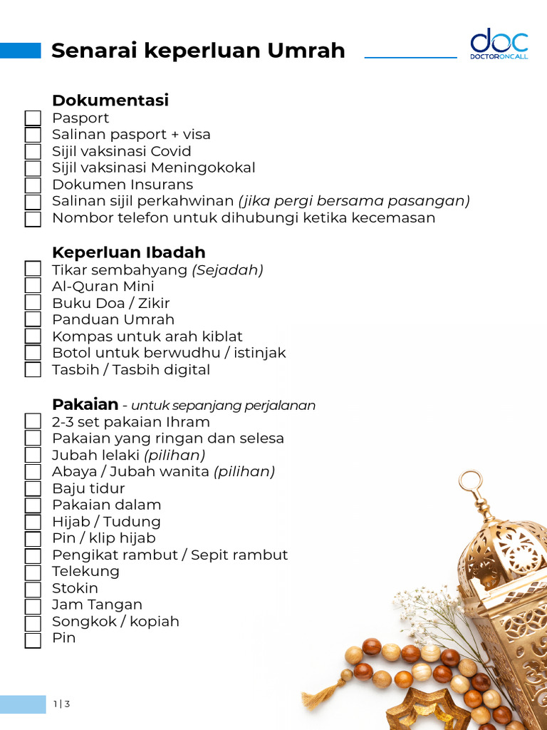 Umrah+Checklist BM Interactive | PDF