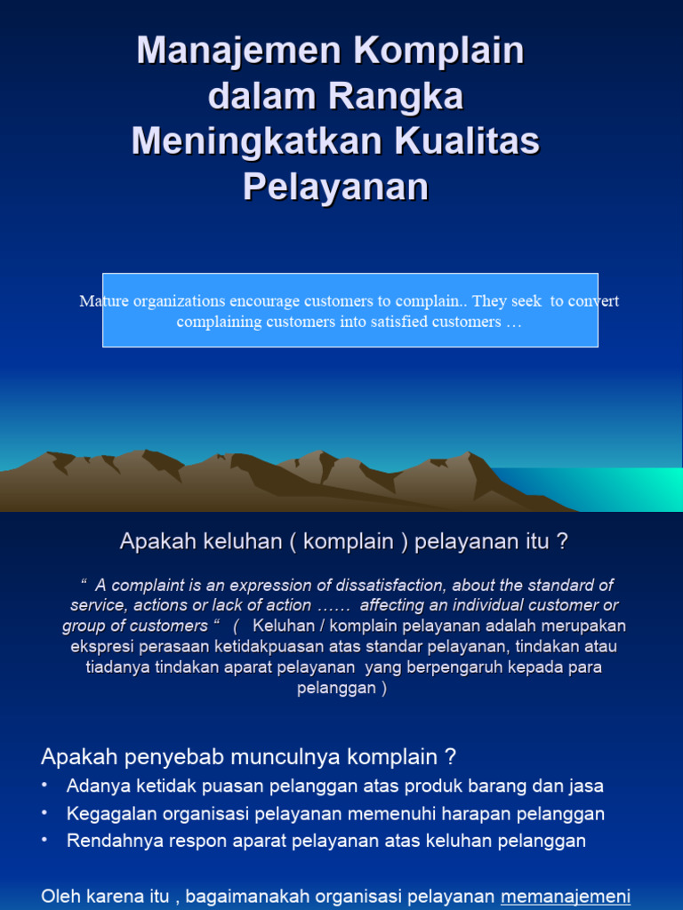 Manajemen Komplain | PDF | Bisnis