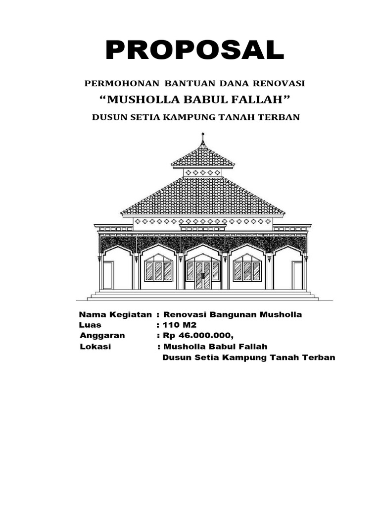 Proposal Renovasi Musholla Babul Fallah | PDF