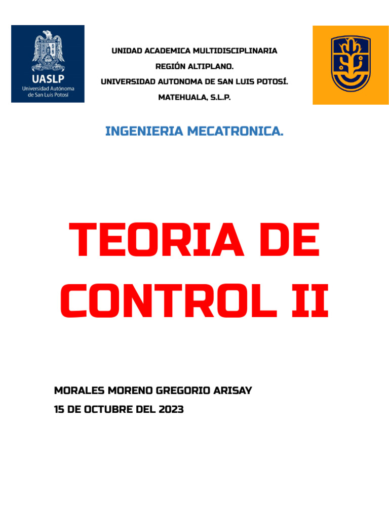 control2 (1) | PDF | Teoría de control | Ingeniería Informática
