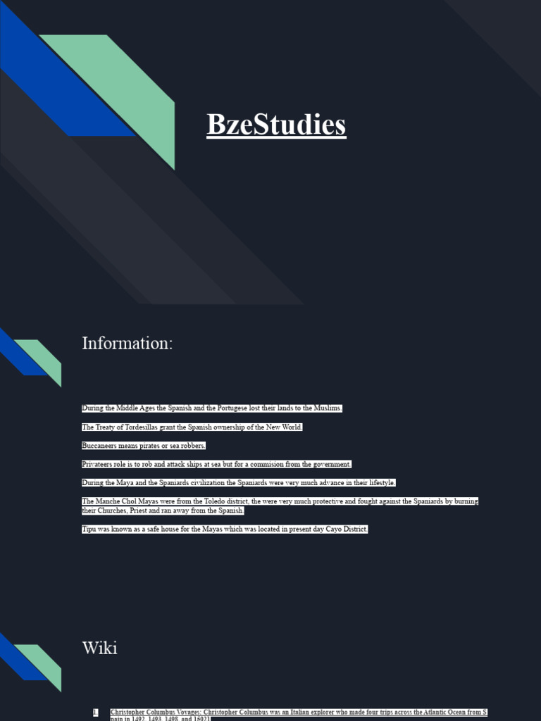 Belizean Studies Guide | PDF | Spanish Colonization Of The Americas ...