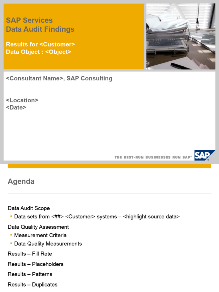 SAP Data Quality Audit Results | PDF | Technology & Engineering