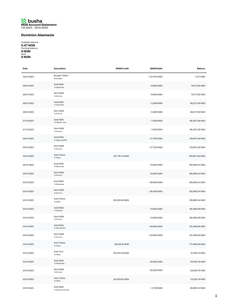 NGN Account Statement | PDF