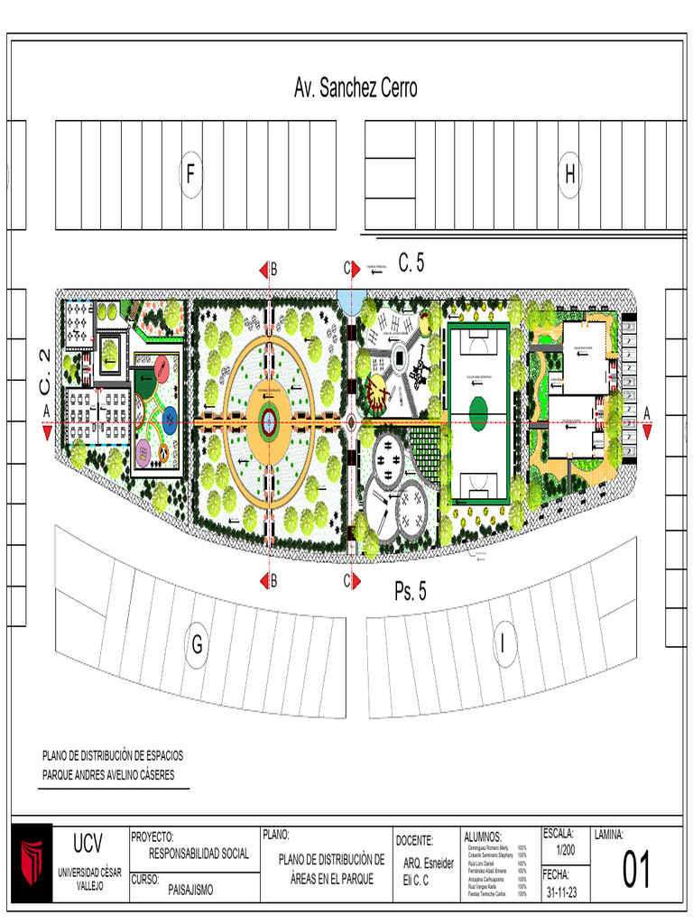 Paisajismo-Plano de Parque Andres Avelino Càseres | PDF