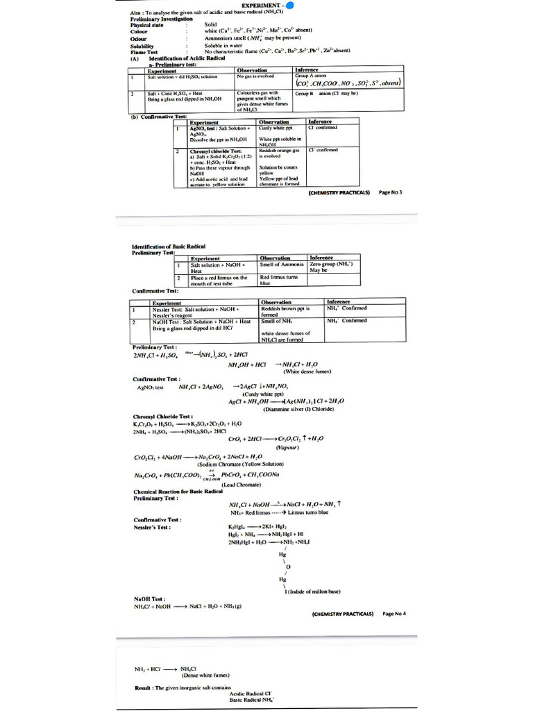 Chemistry Practical Number 3 | PDF