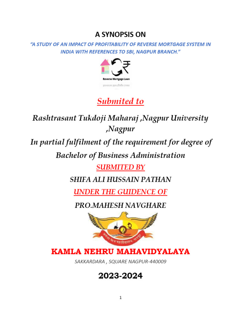 SYNOPSIS - Shifa Ali | PDF