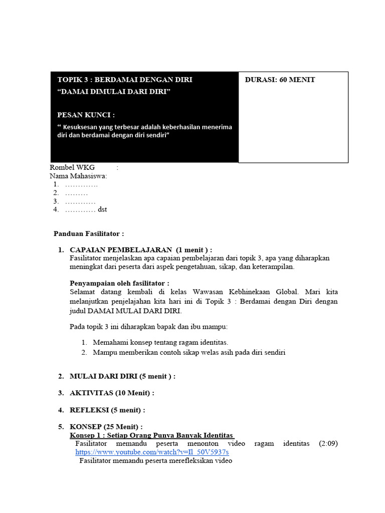 Lembar Kerja Topik 3 | PDF