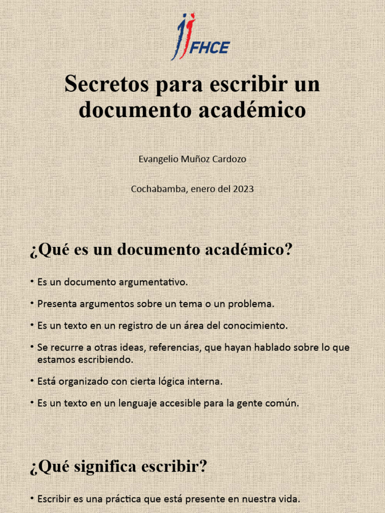 Secretos para Escribir Un Documento Académico | PDF