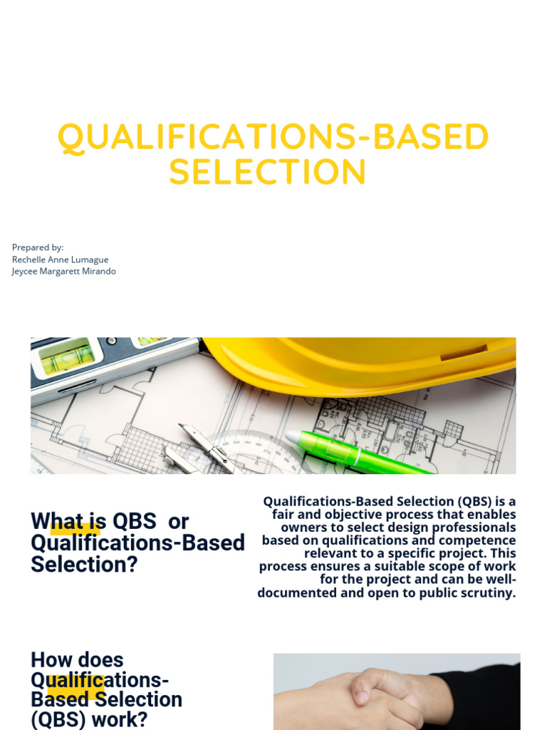 Qualifications-Based Selection | PDF
