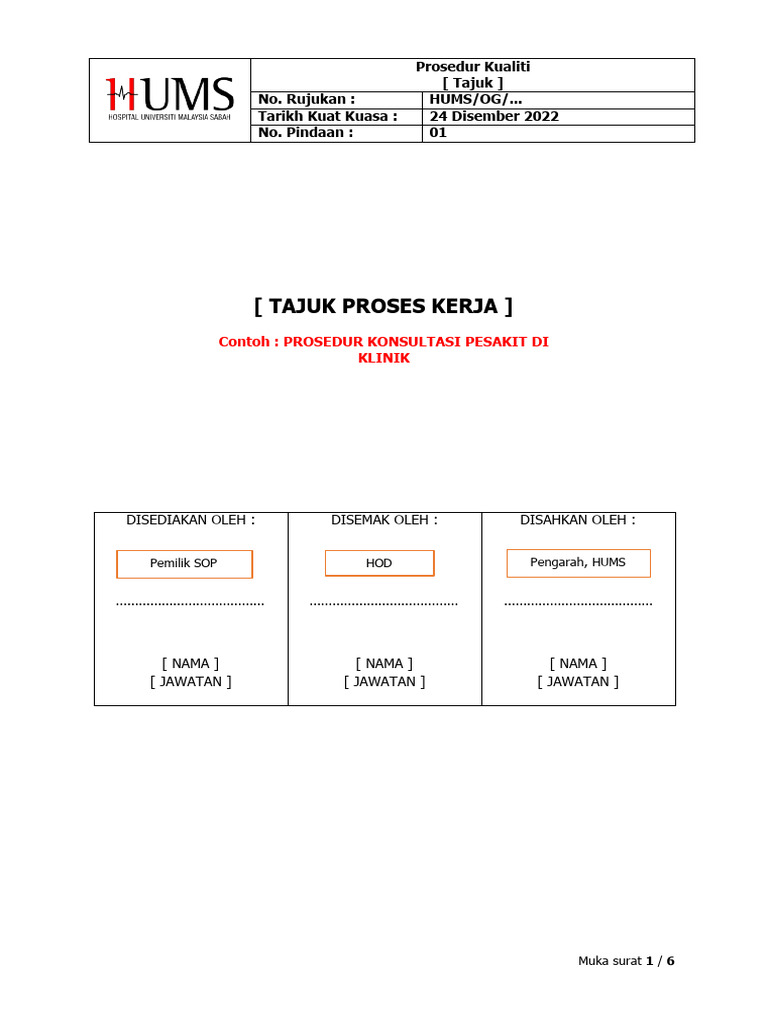 Format Sop Hums | PDF