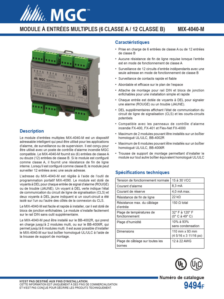 CAT-9494F MIX-4040-M Multi Input Module | PDF