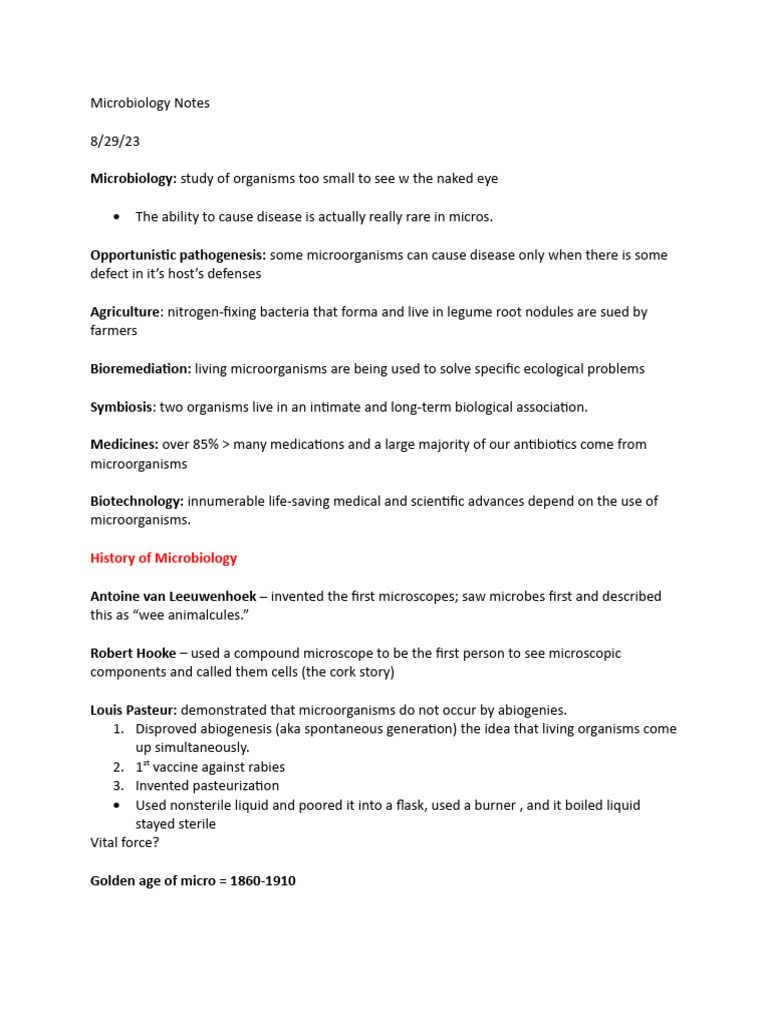 Microbiology Notes | PDF