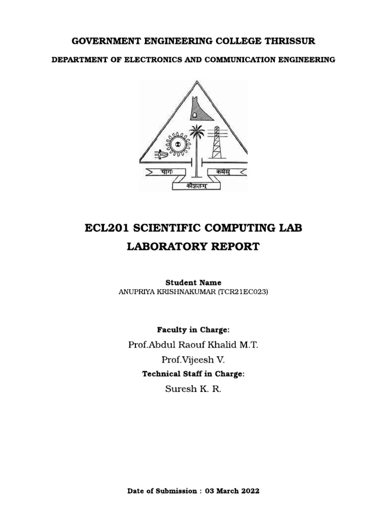 Ktu B Tech S3 Scientific Computing Lab Record Pdf 