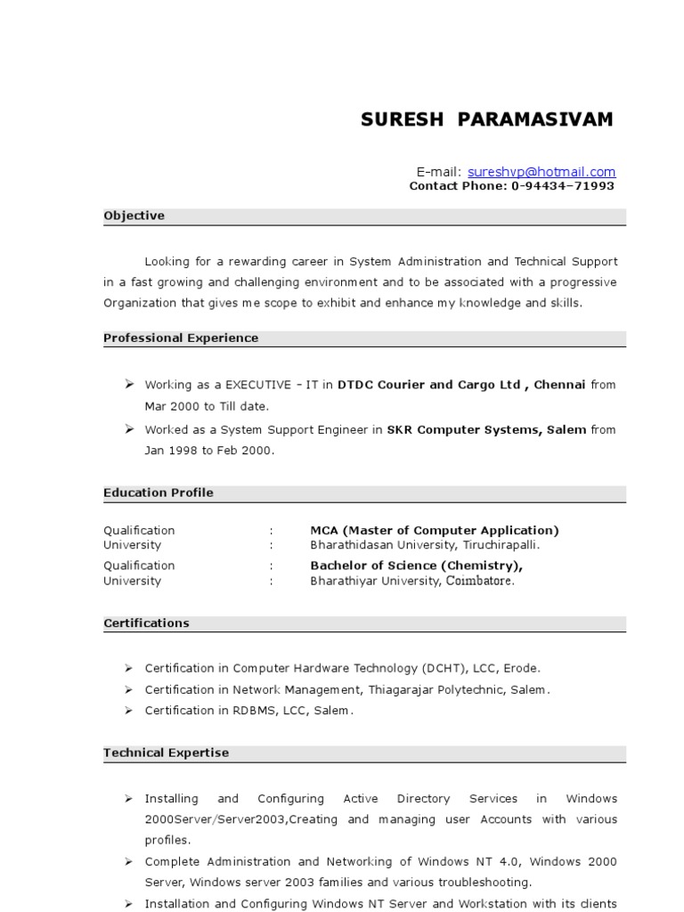 Suresh CV | PDF | Oracle Database | Microsoft Windows
